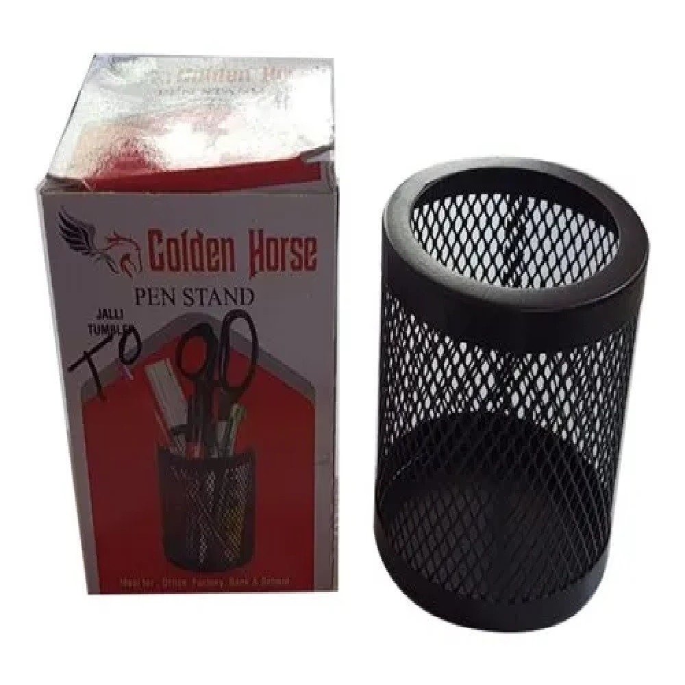 Golden Hourse metal mesh Pen Stand – OfficeDel